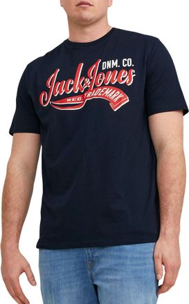 Jack & Jones Jack & Jones Herren Jjelogo Tee Ss O-Neck 2 Col 23/24 Pls T-Shirts für Herren, Navy Blazer, 3XL Große Größen