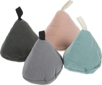 Aboofan 4 St&uuml;ck Dreieckige Topfgriffabdeckungen Aus Stoff Mit Hitzebest&auml;ndigkeit Tragbar F&uuml;r K&uuml;che Grill Und Restaurant Waschbare Topflappen Mit H&auml;ngendem Des