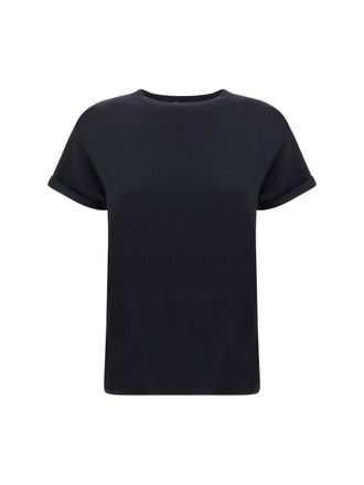 Brunello Cucinelli Cashmere Glitter T-Shirt - Black