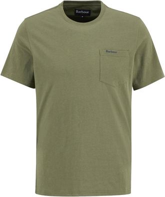 Barbour T-Shirt aus Baumwolle mit Brusttasche und Label-Schriftzug in