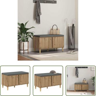 vidaXL vidaXL Sitzbank - Flurbank mit Kissen mit Speicher Artisan-Eiche 80 x 38 x 46 cm