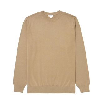 Sunspel Leichtes Baumwoll-Rundhals-Shirt - - Knitwear - Herren - Beige - S