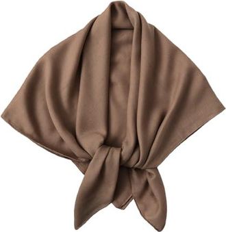 Alexis Leroy Foulard 90x90cm Carr&eacute; Grand Format Imitation Coton Lin &Eacute;charpe Polyvalente Uni pour Femme Marron Fonc&eacute;
