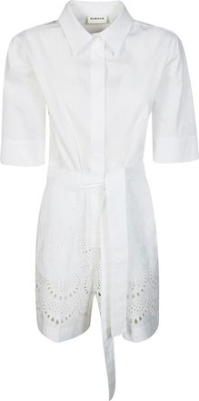 P.A.R.O.S.H. P.a.r.o.s.h., Femme, Combinaisons et Ensembles, Blanc, Taille: 36 FR Tuta MC Cotone Bordata in San Gallo