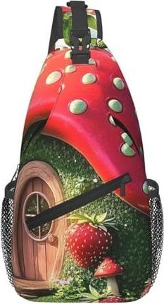 Generic Sac &agrave; dos &agrave; bandouli&egrave;re avec motif de fraises g&eacute;antes dans le fond de la saison des r&eacute;coltes - Sac &agrave; dos de voyage pour homme