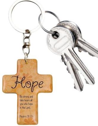 Generic Porte-clés chrétien - Porte-clés Jésus en bois avec verset de la Bible | Chaîne religieuse pour homme et femme pasteurs de prière pour Pâques, Noël, b