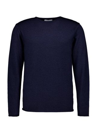 Daniele Fiesoli Herren Pullover blau Merinowolle unifarben