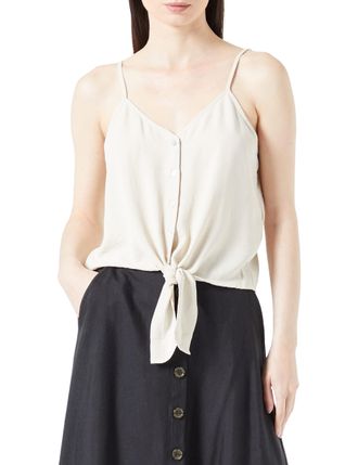 Only Damen Onlmette Strap Button Top Wvn Cs, Pumice Stone, S
