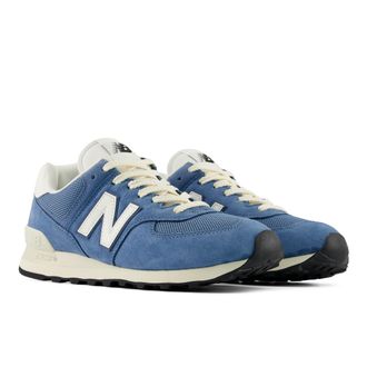 New Balance Sneaker NEW BALANCE 574, Damen, Gr. 37,5, heron blau, Leder, Textil, Schuhe Sneaker, mit Gummilaufsohle, Topseller
