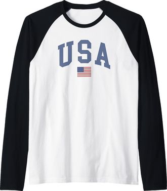 Trendy Apparel USA Collegiate United States of America Flag Raglan