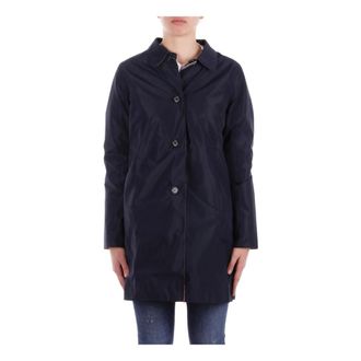 Barbour Femme, Manteaux, Bleu, Taille: 42 FR Manteau Bleu R&eacute;versible Logo Bouton Avant