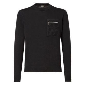 Fendi Herren, Strickwaren, Schwarzk, XLGr&ouml;&szlig;e