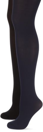 Dim Dim Damen Strumpfhose Comfort Opaque Velouté x2 Schwarz/Marine S-M