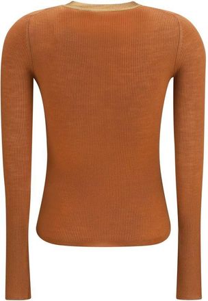 Chlo&eacute; Merino Wool Henley Shirt - Beige