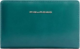 Piquadro Femme, Accessoires, Vert, Taille: ONE Size Blue Square Bifold Wallet