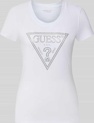 Guess T-Shirt mit Ziersteinbesatz und Logo