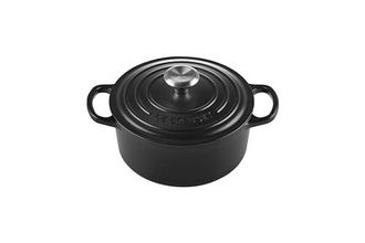 LE CREUSET Le Creuset Cocotte Signature en Fonte Émaillée avec Couvercle, 18 cm, Ronde, 1,8 L, 2,572 kg, Noir Mat, 21177180000430
