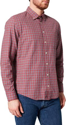 Seidensticker Herren Slim Fit Langarm Twill Hemd, rot, M