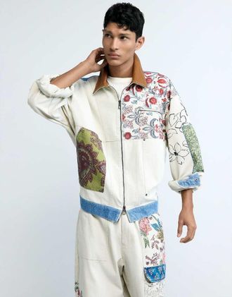 Desigual Manteau effet patchwork - Blanc