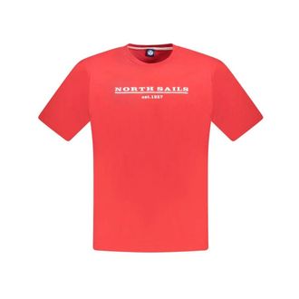 North Sails Rotes Baumwoll Herren T-Shirt - - Tops - Herren - Rot - M