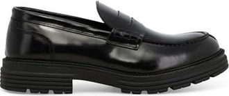 Melluso Mocassins universitaires en Cuir bross&eacute; Noir u0562z 44