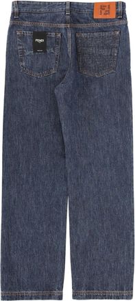Fendi Regular Fit Cotton Jeans - Blue