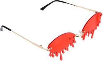 Valiclud Lunettes de Soleil Créatives Forme de Goutte Sanglante Décoratives pour Fêtes Accessoires Photo et Sorties Extérieur