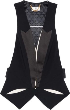Elisabetta Franchi Femme, Vestes, Multicolore, Taille: 44 FR Gilet Avec D&eacute;coupes Bicolores