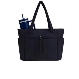 Generic Sac fourre-tout matelass&eacute; avec porte-gobelet et compartiment pour ordinateur portable, grande capacit&eacute;, joli sac &agrave; bandouli&egrave;re matelass&eacute; pour femme, N