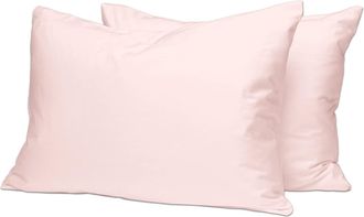 Pizuna Luxuri&ouml;ser Soft-Satin 2er Pack Kissenbezug 50 x 75 cm Licht Rosa, 400 Fadenzahl Baumwolle Quadratisch Kissenbez&uuml;ge, 100% Langstapel Baumwolle Nur Kiss