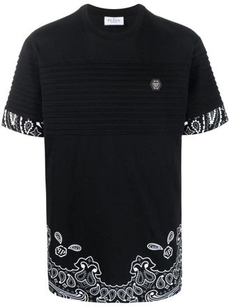Philipp Plein t-shirt à imprimé bandana - Noir