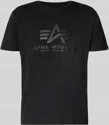 Alpha Industries T-Shirt mit Label-Print und Rundhalsausschnitt