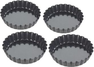 Tala Moules à Tarte Canneles Performance, 10 cm de diamètre, en Acier au Carbone de Qualité Professionnelle avec Revêtement Antiadhésif Eclipse, Fond Amovi