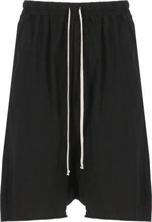 Rick Owens Homme, Shorts, Noir, Taille: XL Shorts Bermuda Noir en Coton Taille &Eacute;lastique