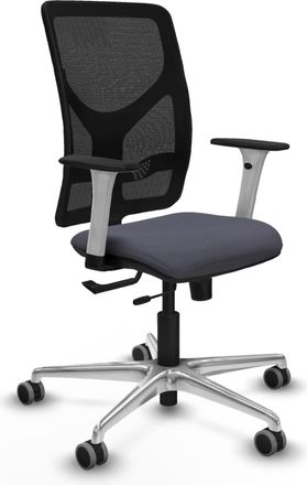 Piqueras y Crespo Drehbarer Schreibtischstuhl mit wei&szlig;en und schwarzen Armlehnen, h&ouml;henverstellbare Lendenwirbelst&uuml;tze, ausgestattet mit Syncro/Traslack und Schneidesch