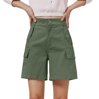 Generic Short Sport Vert Femme Femme Legging Mini Cuissard Handball L&eacute;ger Classique Poches M&eacute;tallis&eacute; Extensible Sarouel Voile Technique Scout Cherche Tres Deb