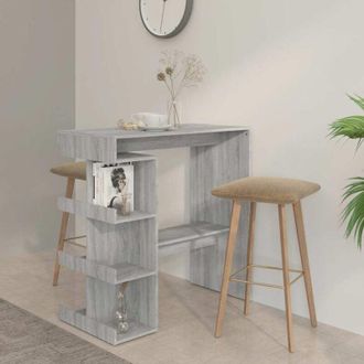 vidaXL Bartisch mit Regal Grau Sonoma 100x50x101,5 cm - Vidaxl