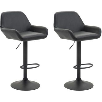 Clp 2er Set Barhocker Braga Kunstleder schwarz schwarz