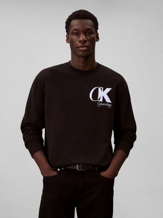 Calvin Klein Sweatshirt LS EU 350TERRY CK OVERLAP GRAPHI Rundhalsausschnitt, regular fit