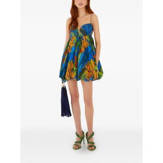Farm Rio Blue Banana Grapes Mini Dress