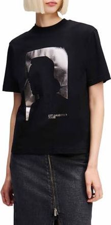 Karl Lagerfeld Jean Karl Lagerfeld Pour Femme, T-Shirt Karl &Agrave; Manches Courtes, Coupe Classique, Noir, S