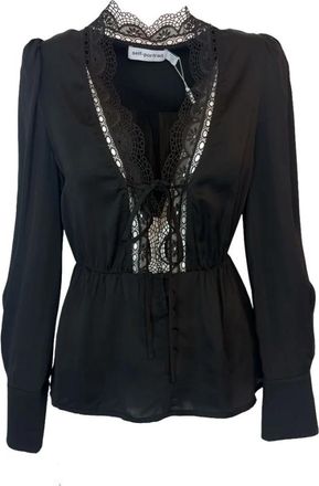 Self Portrait Schwarzes Top mit Schlafmasken-Set - - Blouses & Shirts - Damen - Schwarzk - 2XS