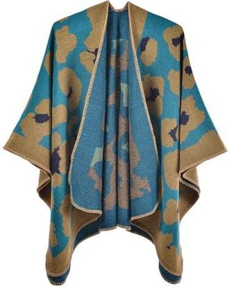 Generic Poncho Femme Hiver Chaud Chale Femme Hiver Chaud Cape Femme Effet enveloppant Ch&acirc;le Ouvert Tricot &Eacute;pais Tr&egrave;s Pour Ext&eacute;rieur Automne