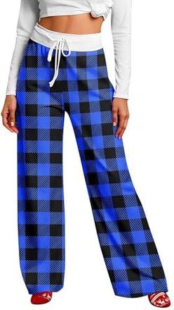 Generic Pantalon &agrave; jambe large pour femme - Taille haute - Jambe droite - Pantalon Palazzo d&eacute;t&eacute; l&eacute;ger et d&eacute;contract&eacute; - Coupe ample - Pantalon de jogging ample