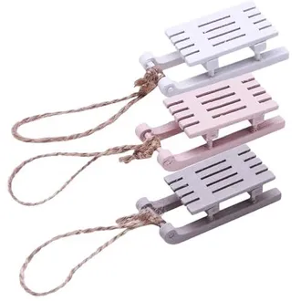 Aboofan Mini TraîNeau en Bois Assortis Pendentifs darbre De NoëL ÉLéMents De DéCoration De NoëL - DéCorations De FêTe ÉLéGantes Et Abordables