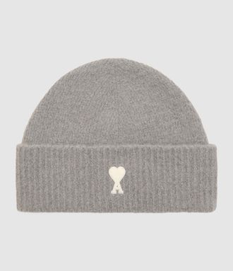 Ami Bonnet Ami De Coeur Gris Cendre Ecru