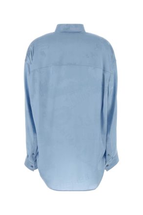 Balenciaga Womens Light Blue Silk Shirt Baby Exterior: Camicie