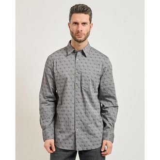 Guess Chemise en coton homme avec logo all-over