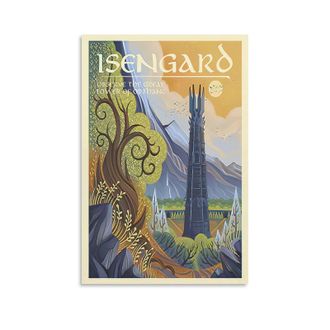 Generic Herr der Ringe Retro-Reise-Poster Isengard Leinwand Wandkunst Poster Dekorativ Modern Home Print Bild Kunstwerke Poster 40 x 60 cm