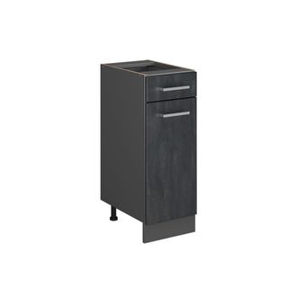 Vicco Küchenunterschrank R-Line, Schwarz Beton, 30 cm ohne Arbeitsplatte